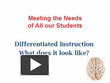 PPT – Meeting the Needs of All our Students PowerPoint presentation ...