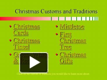 PPT – Christmas Customs and Traditions PowerPoint presentation | free ...