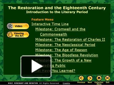 PPT – The Restoration and the Eighteenth Century Introduction to the Literary Period PowerPoint ...