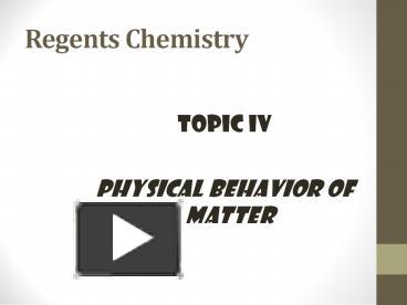 PPT – Regents Chemistry PowerPoint presentation | free to download - id ...