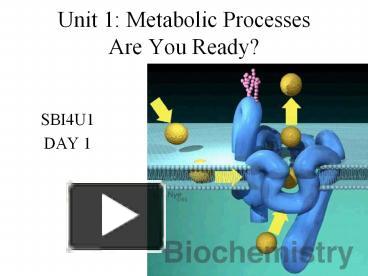 PPT – Unit 1: Metabolic Processes Are You Ready? PowerPoint ...