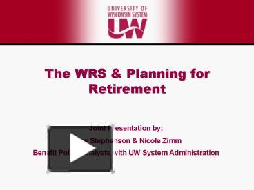 The WRS presentation | free to view