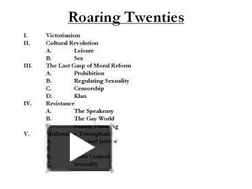 PPT – Roaring Twenties PowerPoint presentation | free to view - id ...