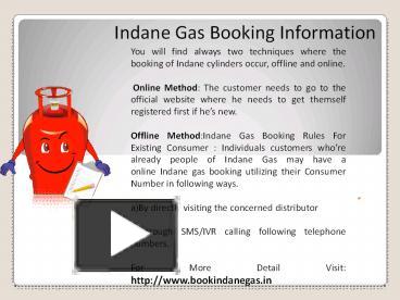 Indane Gas Online Booking presentation | free to download