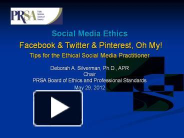 Social Media Ethics presentation | free to download