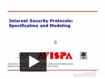 Internet Security Protocols: Specification and Modeling presentation | free to view