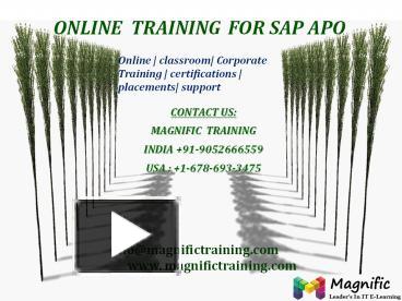 online training for sap apo presentation | free to download