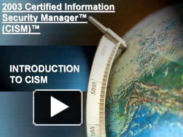 INTRODUCTION TO CISM presentation | free to download