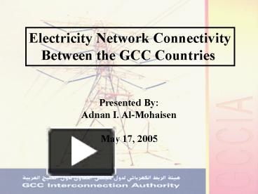 Electricity Network Connectivity presentation | free to view