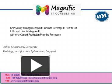 sap qm online training tutorial (1) presentation | free to download