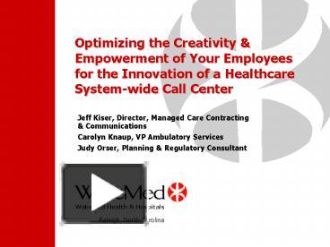 PPT – Jeff Kiser, Director, Managed Care Contracting PowerPoint presentation | free to view - id ...