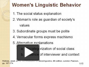 Women's Linguistic Behavior presentation | free to download