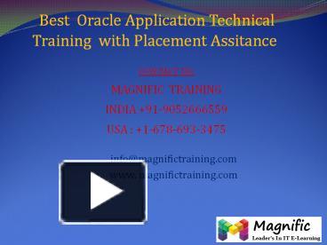 Best Oracle Application Technical Training with Placement Assitance presentation | free to download