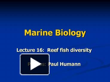 Marine Biology presentation | free to view
