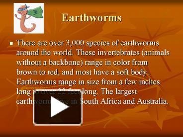 Earthworms presentation | free to view