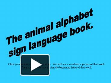 The animal alphabet presentation | free to view