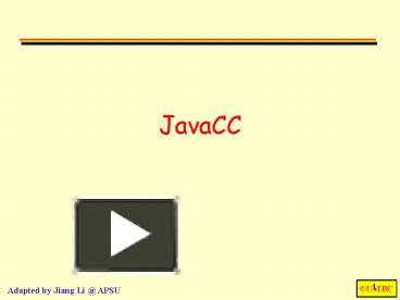 JavaCC presentation | free to view