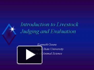 PPT – Introduction to Livestock Judging and Evaluation PowerPoint ...