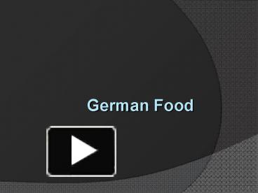 German Food presentation | free to download