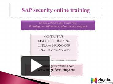 sap security online training tutorial presentation | free to download