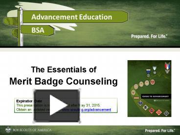 PPT – Merit Badge Counselor Orientation PowerPoint presentation | free ...