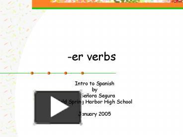 -er verbs presentation | free to view