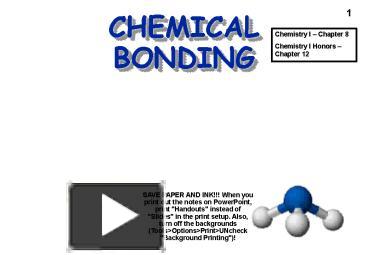 CHEMICAL BONDING presentation | free to download