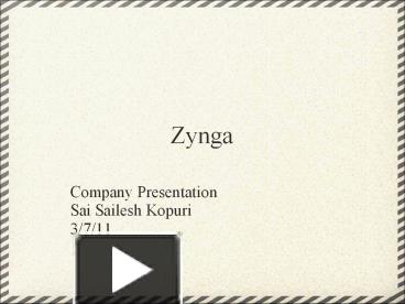 Zynga presentation | free to download