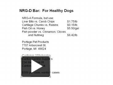 PPT – NRG-A Formula, but use: PowerPoint presentation | free to view - id: 651dc-ZDc1Z