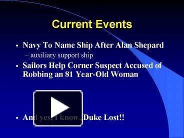 PPT – Current Events PowerPoint presentation | free to view - id: 65408 ...