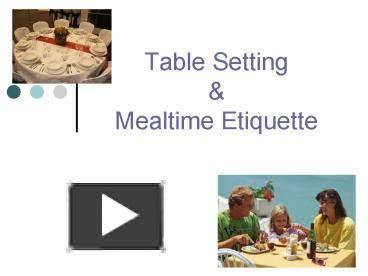 Table Setting presentation | free to view