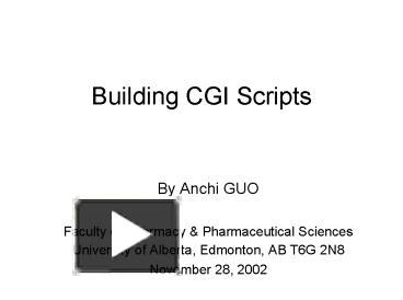 Building CGI Scripts presentation | free to view