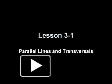 Parallel Lines and Transversals presentation | free to download