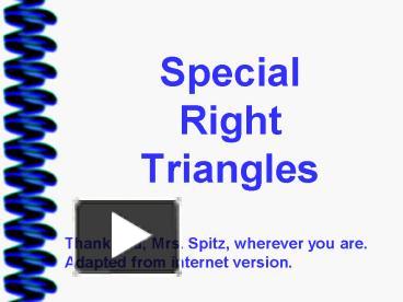 Special Right Triangles presentation | free to view