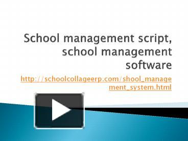 School management Script, school management software, school management system presentation ...
