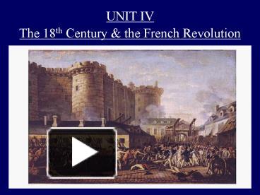 UNIT IV The 18th Century presentation | free to view