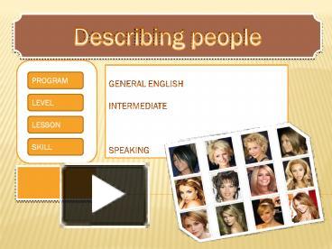 ESL Describing People presentation | free to download