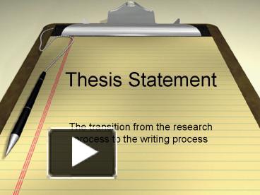 PPT – Thesis Statement PowerPoint presentation | free to view - id ...
