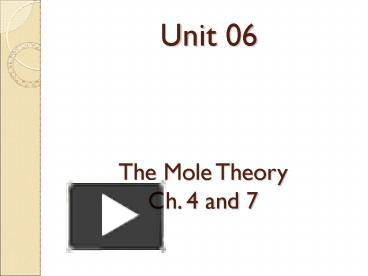 PPT – The Mole Theory PowerPoint presentation | free to download - id ...