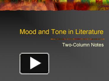 Mood and Tone in Literature presentation | free to download