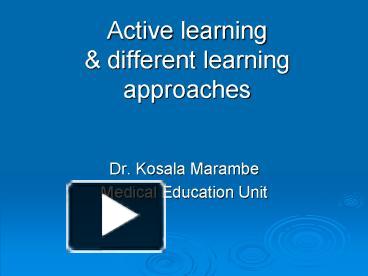 Active learning presentation | free to view