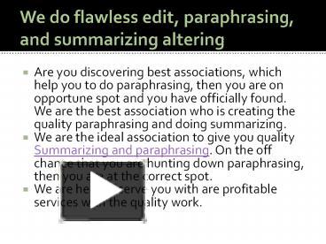 Summarizing Paraphrasing presentation | free to download