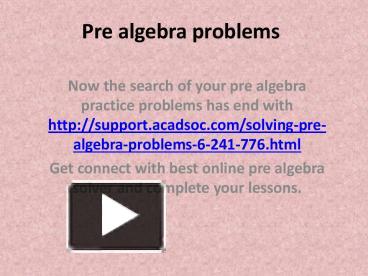 pre algebra problems presentation | free to download