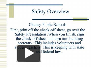 Safety Overview presentation | free to view