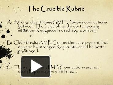 PPT – The Crucible Rubric PowerPoint presentation | free to download ...