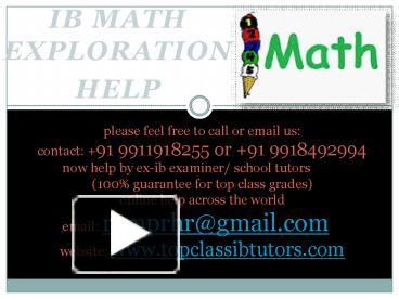 ib math exploration online help tutor presentation | free to download
