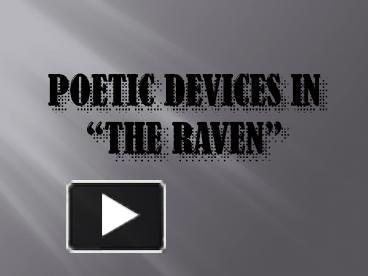 POETIC Devices in The Raven presentation | free to view