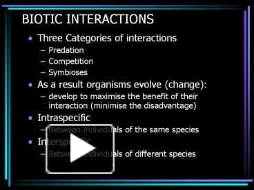 BIOTIC INTERACTIONS presentation | free to download