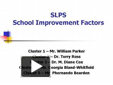 SLPS School Improvement Factors presentation | free to download