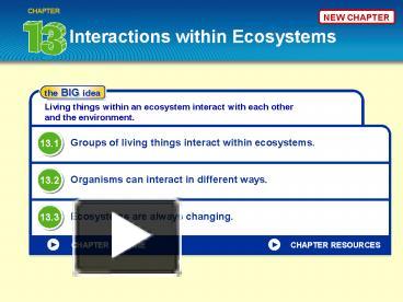 PPT – Interactions within Ecosystems PowerPoint presentation | free to ...